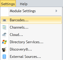 Accessing the barcode configuration interface