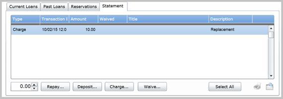 Fine Repayments / Charges / Adjustments